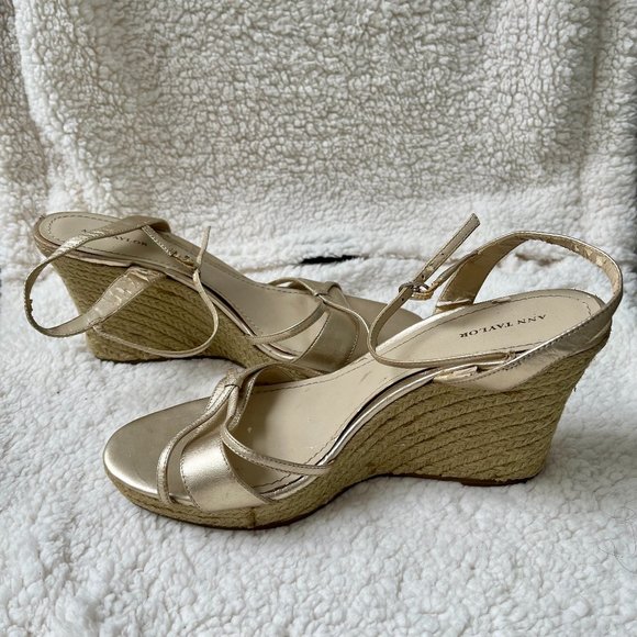 Anne Klein | Shoes | Golden Anne Klein Espadrille Wedge Sandals | Poshmark